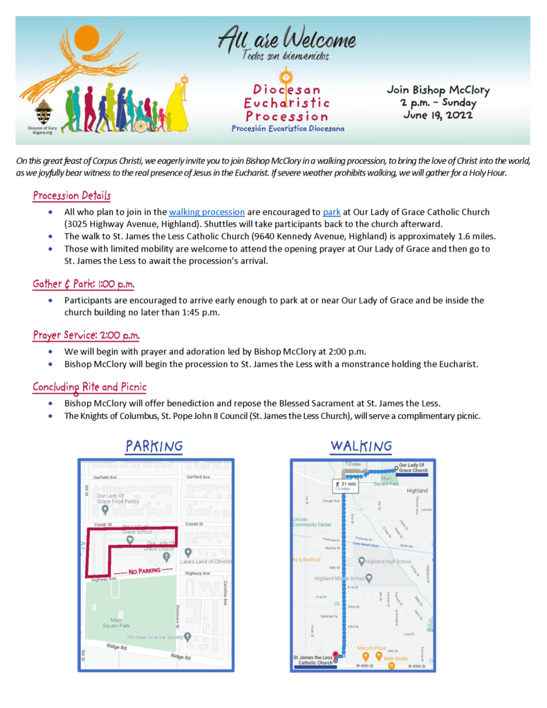 Eucharistic Procession – 1-pg-Map – Details | St. Elizabeth Ann Seton